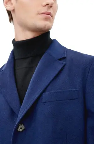GOBI MONGOLIAN CASHMERE Classic Single Breasted Coat - Navy