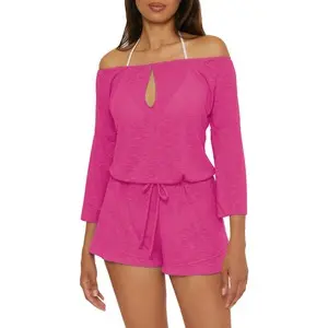 BECCA® By Rebecca Virtue Breezy Basics Off-the-shoulder Cover-up Romper - Azalea