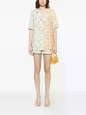 NEVER FULLY DRESSED Graphic-print Short-sleeve Blazer
