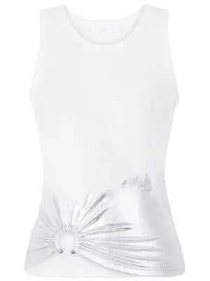 Rabanne Piercing-appliqué Ribbed Tank Top
