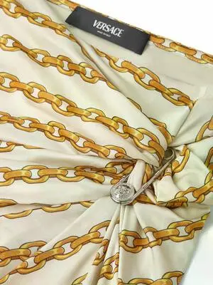 Versace Brooch Detailing Draped Skirt