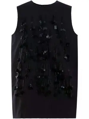 Plan C Sequin-embellished Top - Black