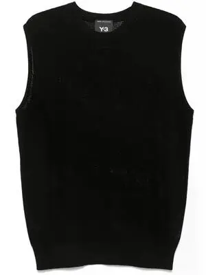 Y3 X Adidas Graphic Knit Vest - Black