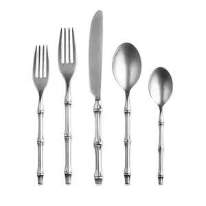 MEPRA Bali Pewter 5 Piece Flatware Set - Pewter Gold
