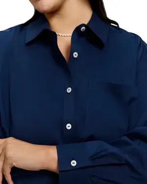 Foxcroft Marina Stretch Shirt - Navy