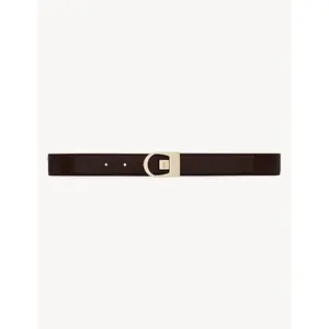 Saint Laurent Reversible Belt - Black/ Red Tan