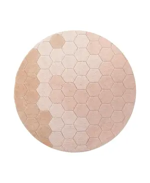 LORENA CANALS Planet B Washable Round Honeycomb Round Area Rug, 4'7 X 4'7 - Rose