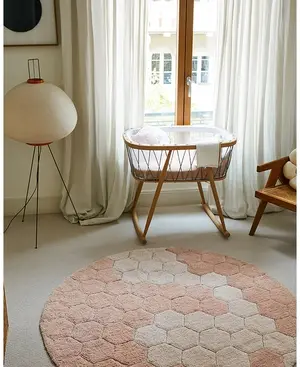 LORENA CANALS Planet B Washable Round Honeycomb Round Area Rug, 4'7 X 4'7 - Rose