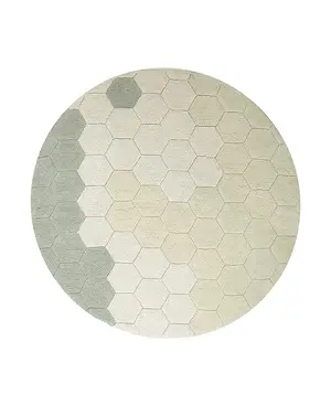 LORENA CANALS Planet B Washable Round Honeycomb Round Area Rug, 4'7 X 4'7 - Teal