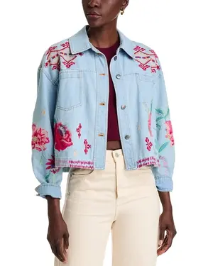 Johnny Was Talulla Cropped Denim Jacket