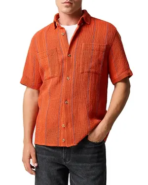 Rodd & Gunn Point Break Regular Fit Short Sleeve Shirt - Tangerine