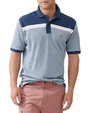 Rodd & Gunn Whitby Color Block Regular Fit Polo Shirt - Indigo