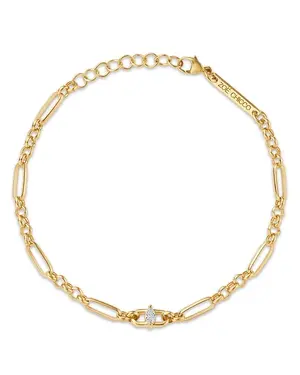 Zoe Chicco 14k Yellow Diamond Solitaire Link Bracelet - Gold