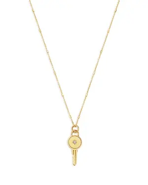 Zoe Chicco 14k Yellow Diamond Key Pendant Necklace - Gold