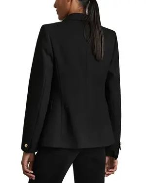 REISS Tally Double Breasted Jacket - Black