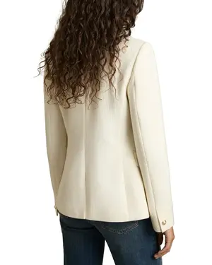 REISS Tally Double Breasted Jacket - White