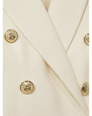 REISS Tally Double Breasted Jacket - White