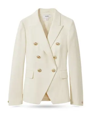 REISS Tally Double Breasted Jacket - White