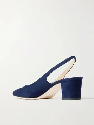 Manolo Blahnik Allurasan 50 Suede Slingback Pumps - Blue