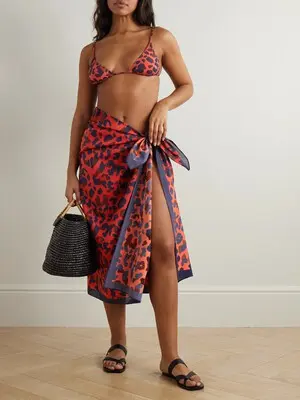 ERES Embrun Printed Cotton And Silk-blend Voile Pareo