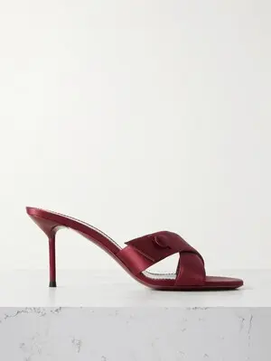 Paris Texas Lidia Satin Mules - Red