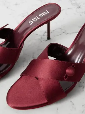 Paris Texas Lidia Satin Mules - Red