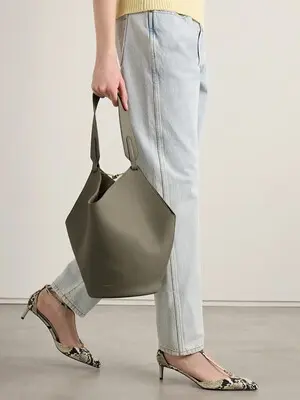 Khaite Lotus Small Textured-leather Tote