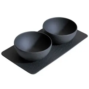 VILLEROY & BOCH Manufacture Rock 3 Piece Condiment Set - Black