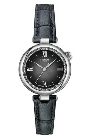 TISSOT Desir Leather Strap Watch - Black