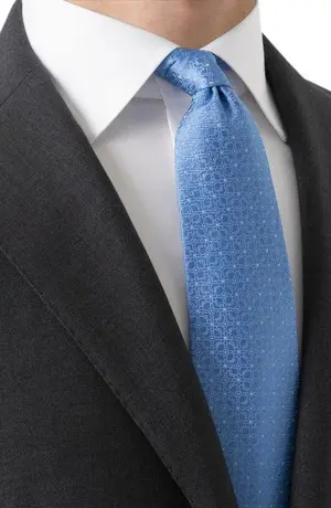 Eton Jacquard Silk Tie - Blue