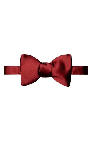 Eton Eton Silk Satin Self Tie Bow Tie Medium Red