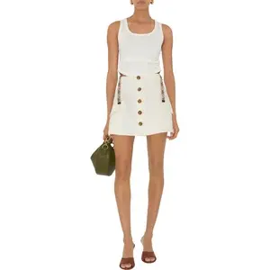 Burberry Cotton-blend Tank Top - Chalk