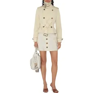 Burberry Cropped Cotton-blend Trench Jacket