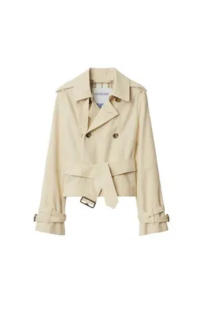 Burberry Cropped Cotton-blend Trench Jacket
