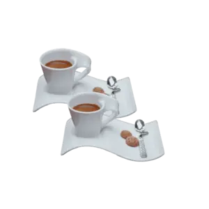 VILLEROY & BOCH Newwave Caffè 6 Piece Espresso Set For 2 - White