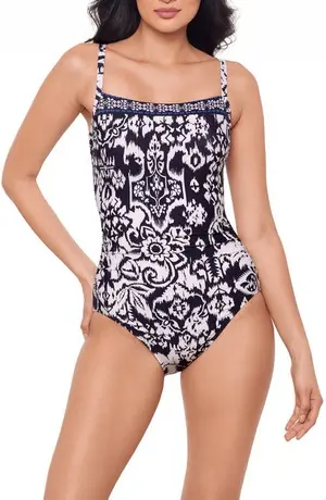 Miraclesuit Talavera Kara One-piece Swimsuit - Midnight Blue/ White