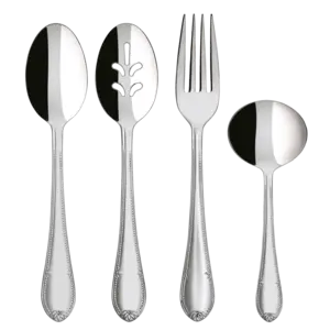VILLEROY & BOCH Mademoiselle 4-piece Flatware Serving Set - Silver/platinum