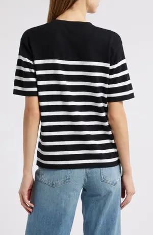 Rails Stripe Cotton & Cashmere T-shirt - Parisian Stripe