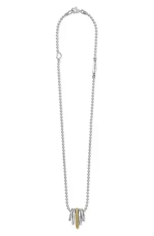 Lagos Caviar Lux Pavé Diamond Pendant Necklace - Two-tone