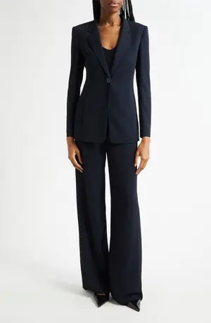 Emporio Armani Textured Single-button Blazer