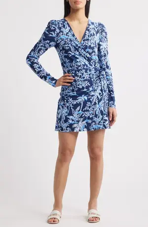 LILLY PULITZER® Jemma Botanical Print Romper - Low Tide Navy Tall Tales