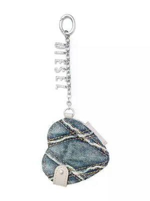 Diesel Heart-shape Mirror Keychain - Silver