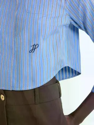 PATOU Cropped Printed Shirt - Blue