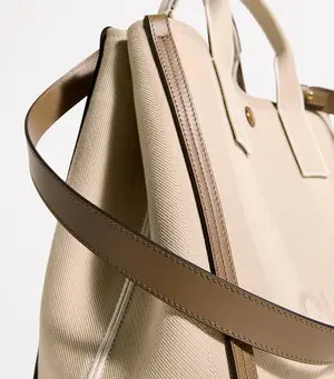 Chloé Medium Canvas Carry Tote Bag - Beige