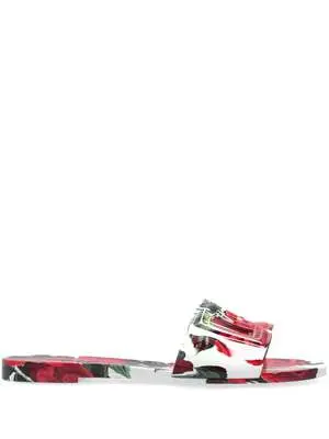 Dolce & Gabbana Floral Slide Sandals Multicolour