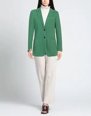 MSGM Single-breasted Denim Blazer - Green