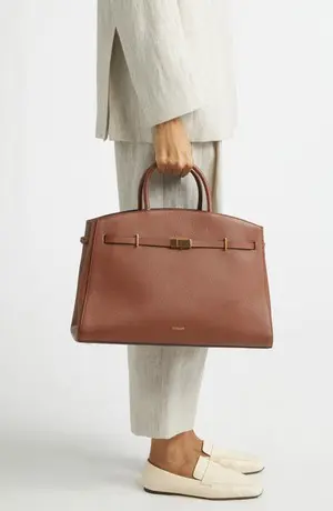DEMELLIER New York Leather Satchel - Mocha/mocha