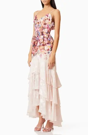 ELLIATT Perla Floral Tiered Maxi Dress