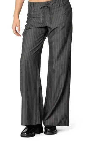 EDIKTED Mayla Pinstripe Wide Leg Pants