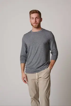 LEISURE LAB Long Sleeve Everyday T-shirt Stone